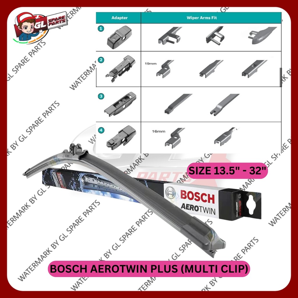 BOSCH AEROTWIN PLUS (MULTI CLIP) FRONT WIPER BLADE (ขนาด SINGLE) @1PC ...