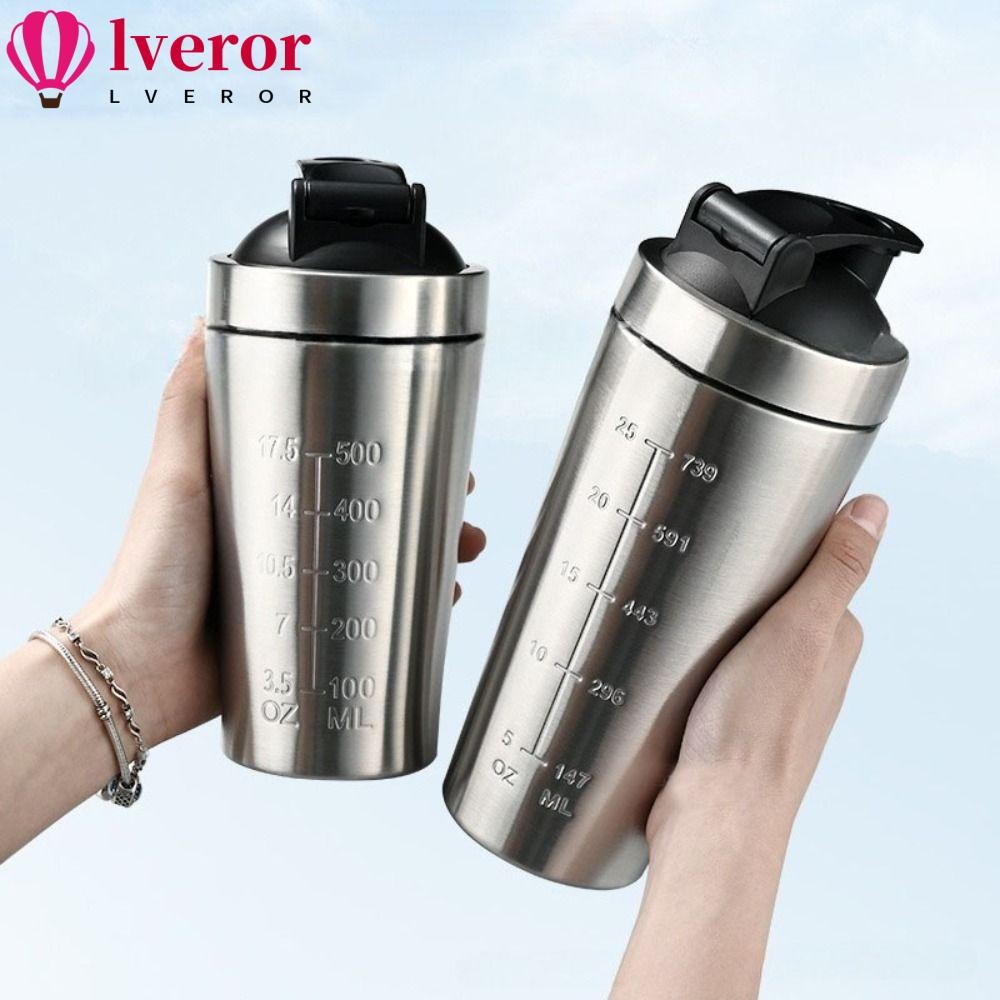 Lveror ถ้วยปั่นโปรตีน, ขวดเขย่าผงโปรตีนปิดผนึกสแตนเลส, แบบพกพา 500ml/750ml ป้องกันการรั่วพร้อม ...