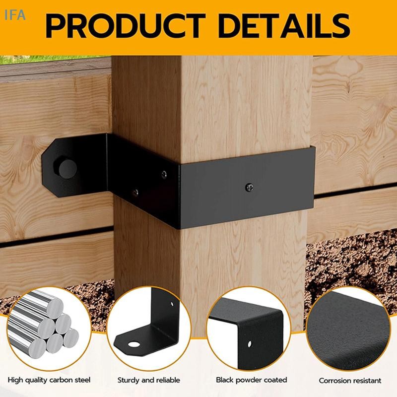 IFA 4 ชิ้น 4" X 4" Strap Post Ties - Heavy Duty Deck Fence Brackets ...