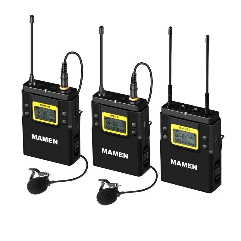 Mamen ไร้สายผึ้งน้อย MIC-01 ไมโครโฟนแบบหนีบเสื้อหนึ่งสําหรับสองกล้อง ...