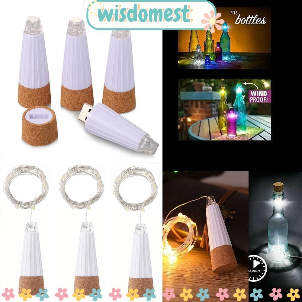 Wisdomest ขวดไวน์โคมไฟงานแต่งงานตกแต่งลวดทองแดง String Cork รูป ...