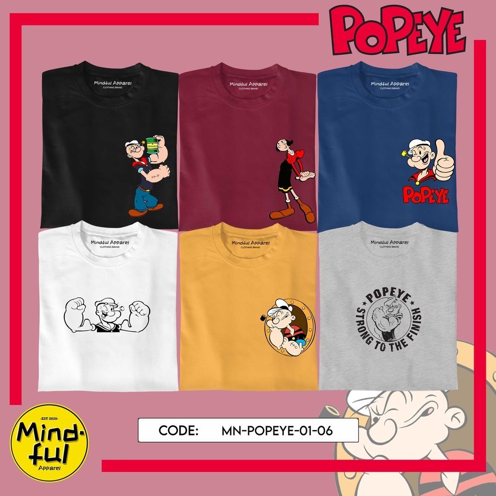 POPEYE MINI GRAPHIC TEES PRINTS | MINDFUL APPAREL สินค้ามาใหม่ รัดรูป ...