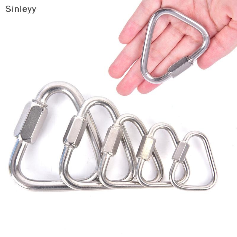 Nle Triangle Carabiner พวงกุญแจสแตนเลส Snap Clip Hook Buckle Screw Lock ...