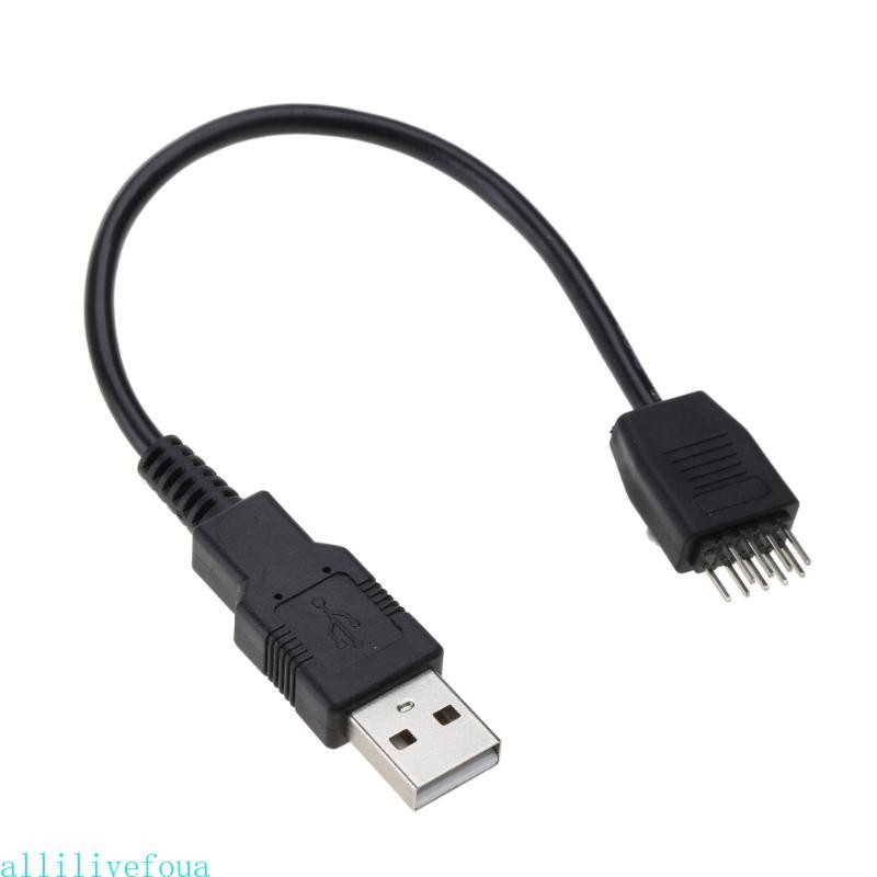 Allilivefoua 9 Pin USB Header Male 1 to 1 Male Extension Splitter Cable ...