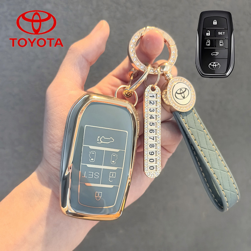 Toyota Car 6 ปุ่มพวงกุญแจ Toyota Alphard Key Cover Remote Key Case ...