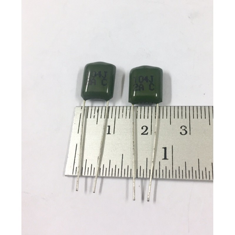 ตัวเก็บประจุ 10ชิ้น 0.1UF 100V 104J 104PF 100NF J=ค่าความผิดพลาด+-5% ไมล่า คาปาซิเตอร์ capacitor ...