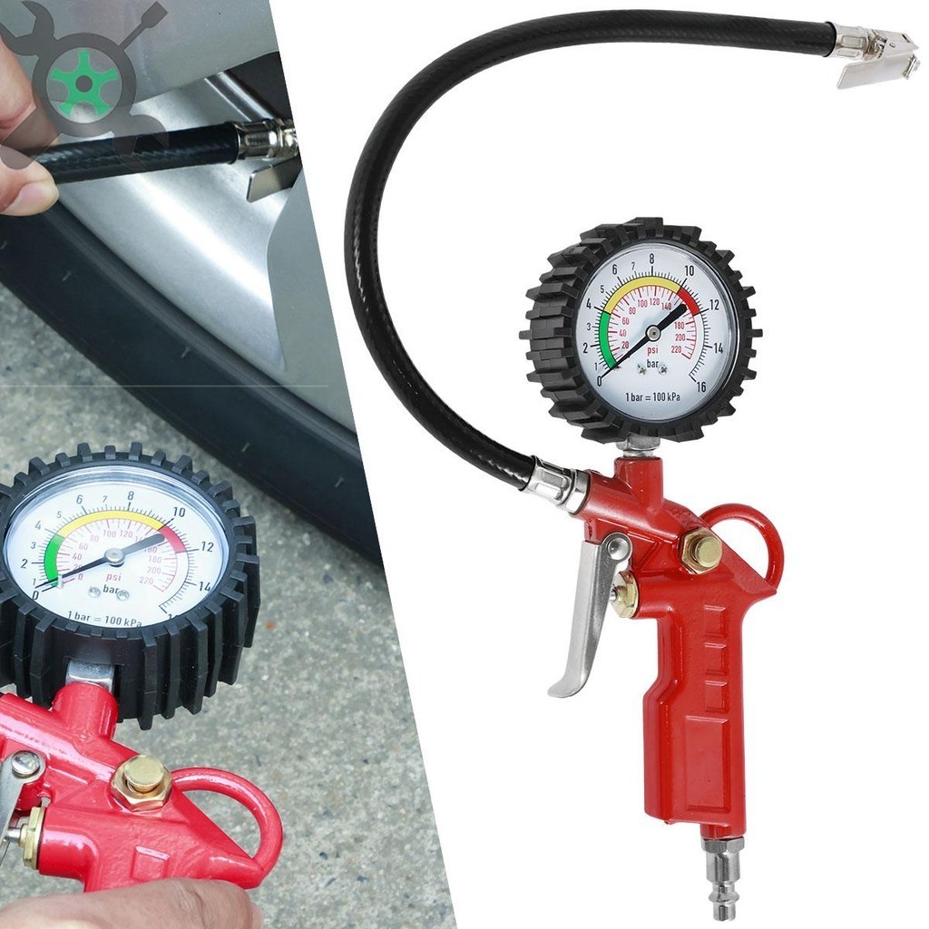 ยาง Inflator เครื ่ องวัดความดัน 0-220PSI ที ่ แม ่ นยําล ้ อ Inflator ...