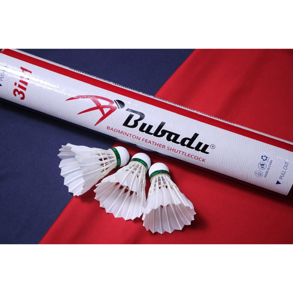 กล่องแบดมินตัน Bubadu 3in1 พรีเมี่ยม หลอดแบดมินตัน ลูกแบดมินตัน (12 ลูก ...