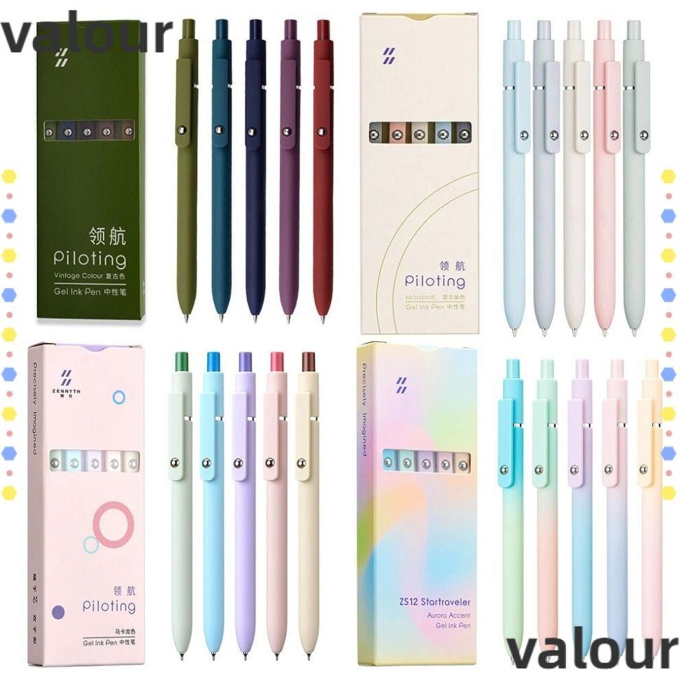 Valour 5/6pcs Retractable Neutral Pencil , 0.5 มม.พลาสติกกด Neutral Pen ...