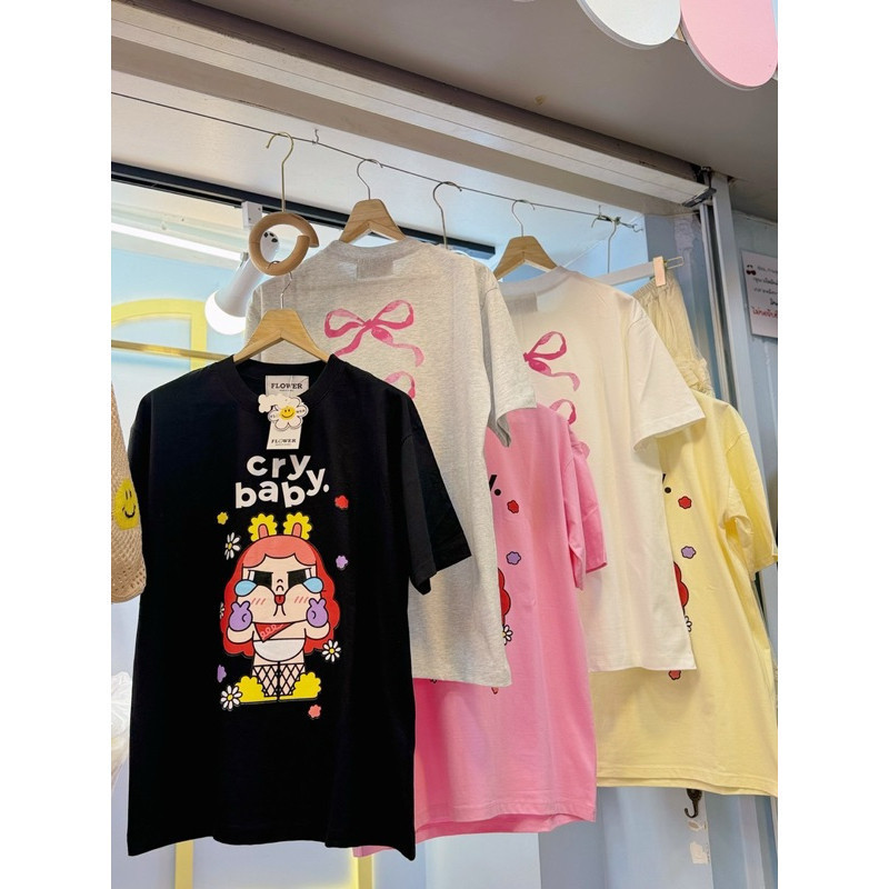🔥พร้อมส่ง&COD🔥RINA STUDIO 2024 เสื้อยืดOversize Cry baby | Shopee Thailand