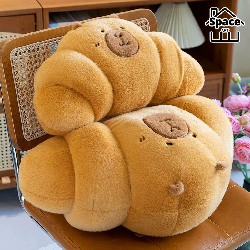 COD หมอนครัวซองต์ Capybara 20นิ้ว ใบใหญ่เนื้อนุ่มมาก หมอนกอด หมอนอิง อ้วนน่ากอด | Shopee Thailand