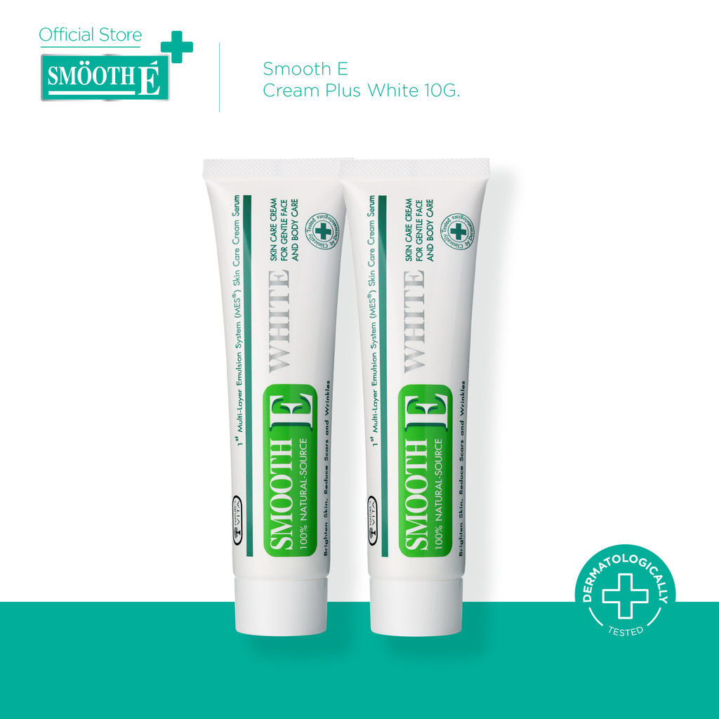 [แพ็คคู่สุดคุ้ม] Smooth E Cream Plus White 10g. สมูทอี ครีมพลัสไวท์ ลด ...