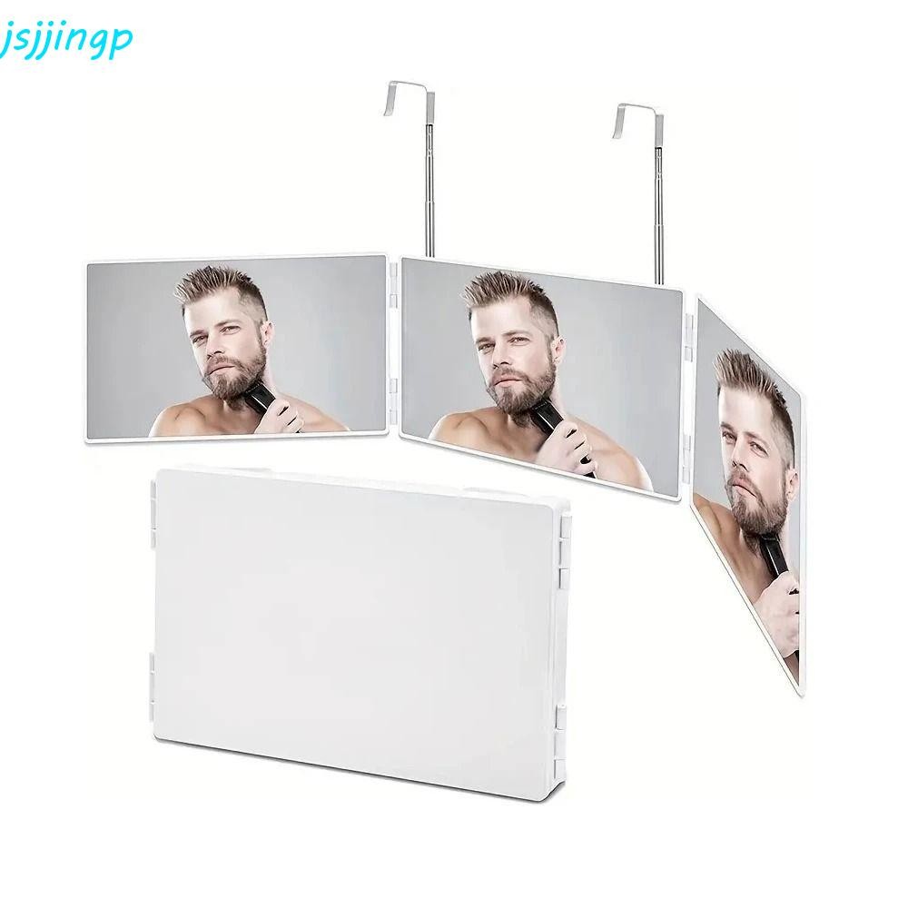 Jsjjingp กระจก 3 ทาง กระจกจริง กระจกแต่งหน้า พับสามทบ แบบพกพา ทนทาน มุมมอง 360 องศา ความสูง ปรับ ...
