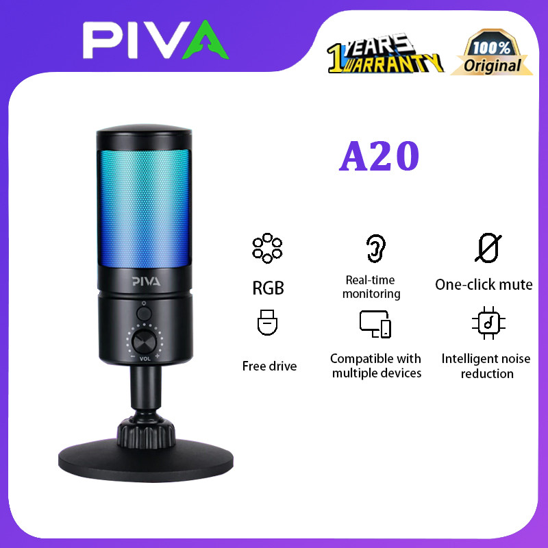 วิทยุไมโครโฟน PIVA RGB บนไม่มีดีเลย์สดบน Black Zero ล่าช้าฟรีไดรฟ์ไมโครโฟนแบบมีสาย | Shopee Thailand