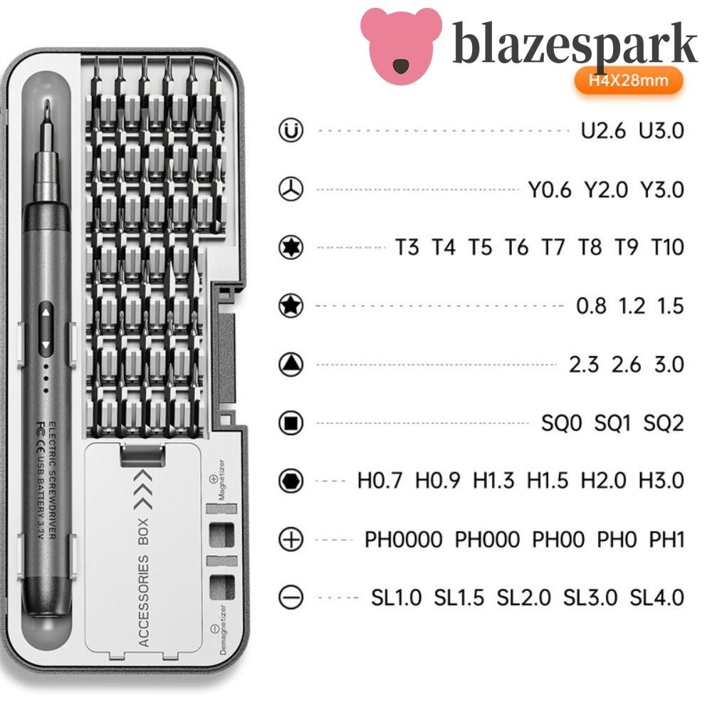 Blazespark ชุดไขควงไฟฟ้า, USB ชาร์จแม่เหล็กสกรูแม่เหล็ก Bits, Precision Power 46 in 1 ชุด ...