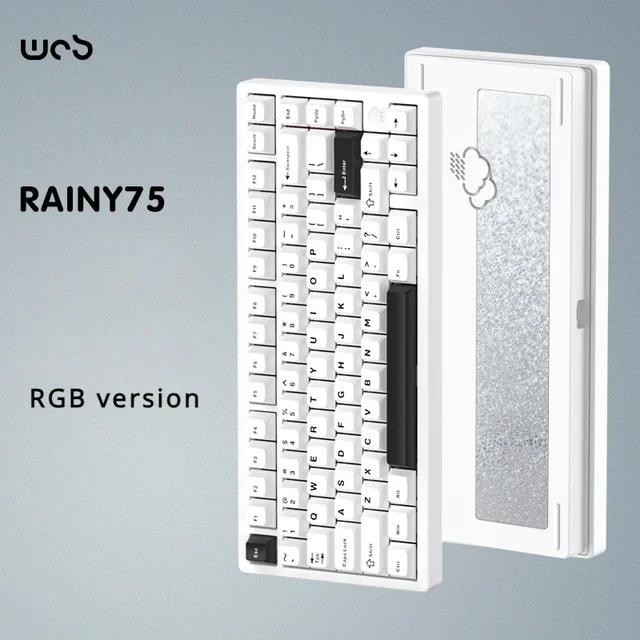 Wobkey Rainy75 คีย์บอร์ดไร้สายอลูมิเนียม 75% GAKSET ที่กําหนดเอง RGB ...