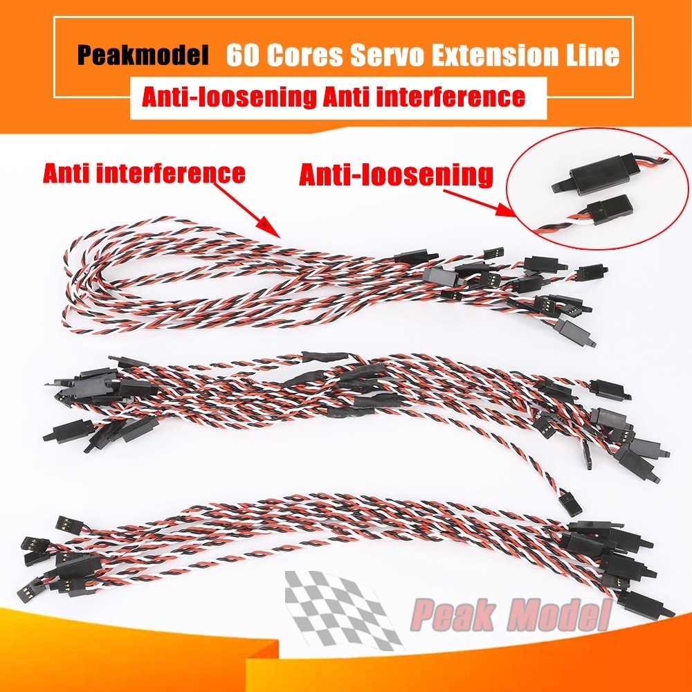 10PCS/Lot 60 Cores Heavy Duty Servo Extension Wire Twisted Wire with ...