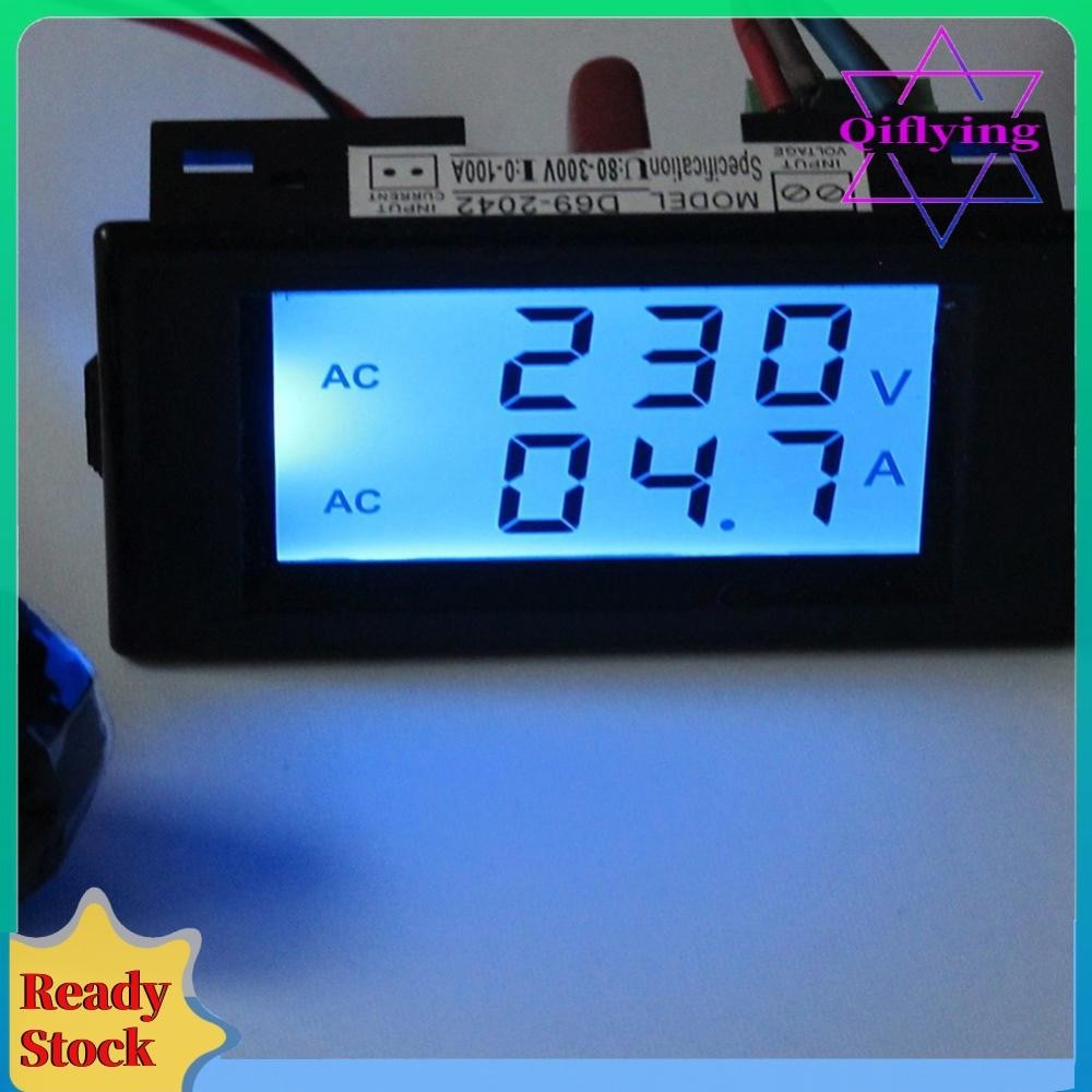 ดิจิตอล AC 300V 100A LCD Dual แผงโวลต ์ แอมป ์ Combo เมตร +CT 110V 220V ...