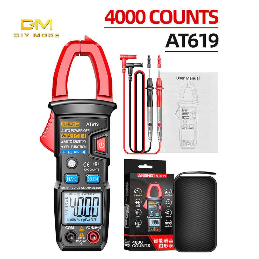 Diymore ANENG AT619 แคลมป์มิเตอร์พร้อมเครื่องทดสอบมัลติมิเตอร์ออกอากาศ ...