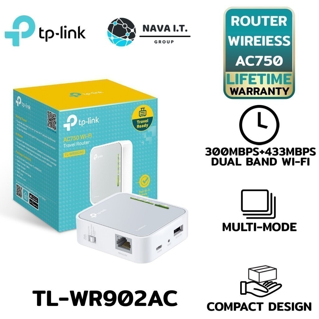 ⚡️กรุงเทพฯด่วน1ชั่วโมง⚡️TP-LINK TL-WR902AC ROUTER WIRELESS AC750 DUAL ...