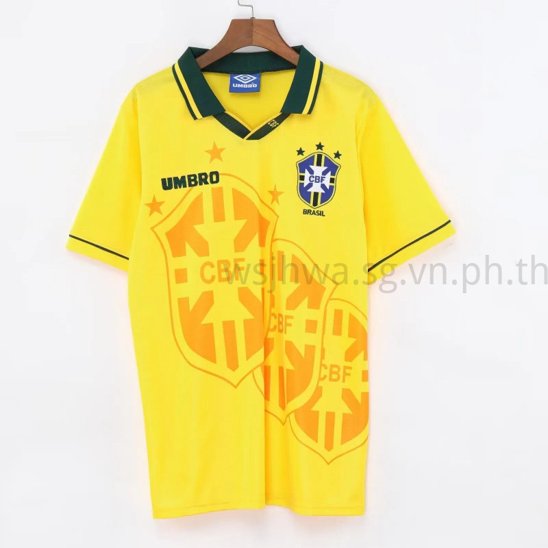 Retro 1994 World Cup Brazil Home Jersey เสื้อฟุตบอลพัดลม S-2XL สามารถ ...