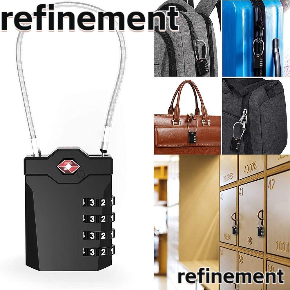 Refinement TSA Customs Lock แบบพกพา Weatherproof ล็อคกระเป๋าเดินทาง 4 ...