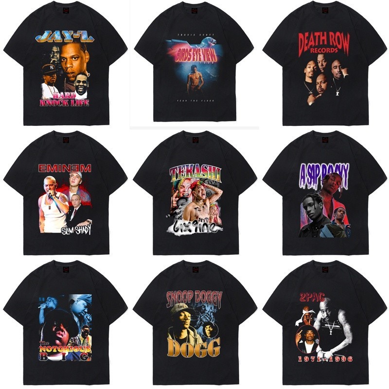 เสื้อยืด พิมพ์ลาย Travis Scott Eminem Lil Peep Xxt เสื้อกีฬา แฟชั่น 7345