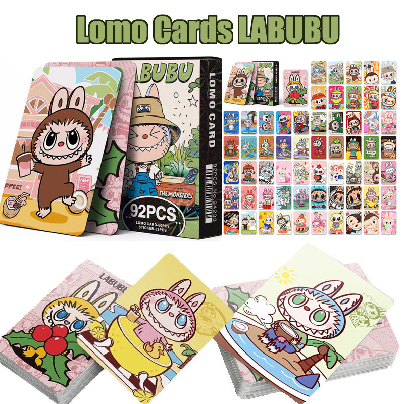 92 ชิ้น/กล่องการ์ด Lomo สองด้าน LABUBU The Monster Rabbit Photocards ...