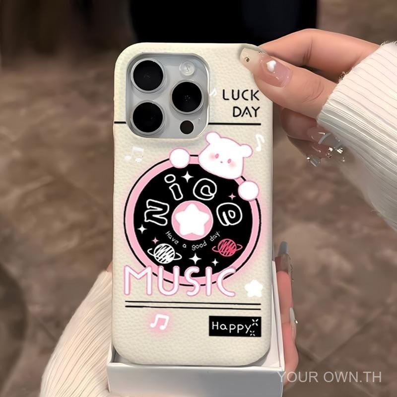 เคสโทรศัพท์ ดีไซน์แผ่นดิสก์หมี สำหรับ iPhone 7 8 Plus X XR 11Pro 13Pro เคสป้องกันการ์ตูน 11 12 ...