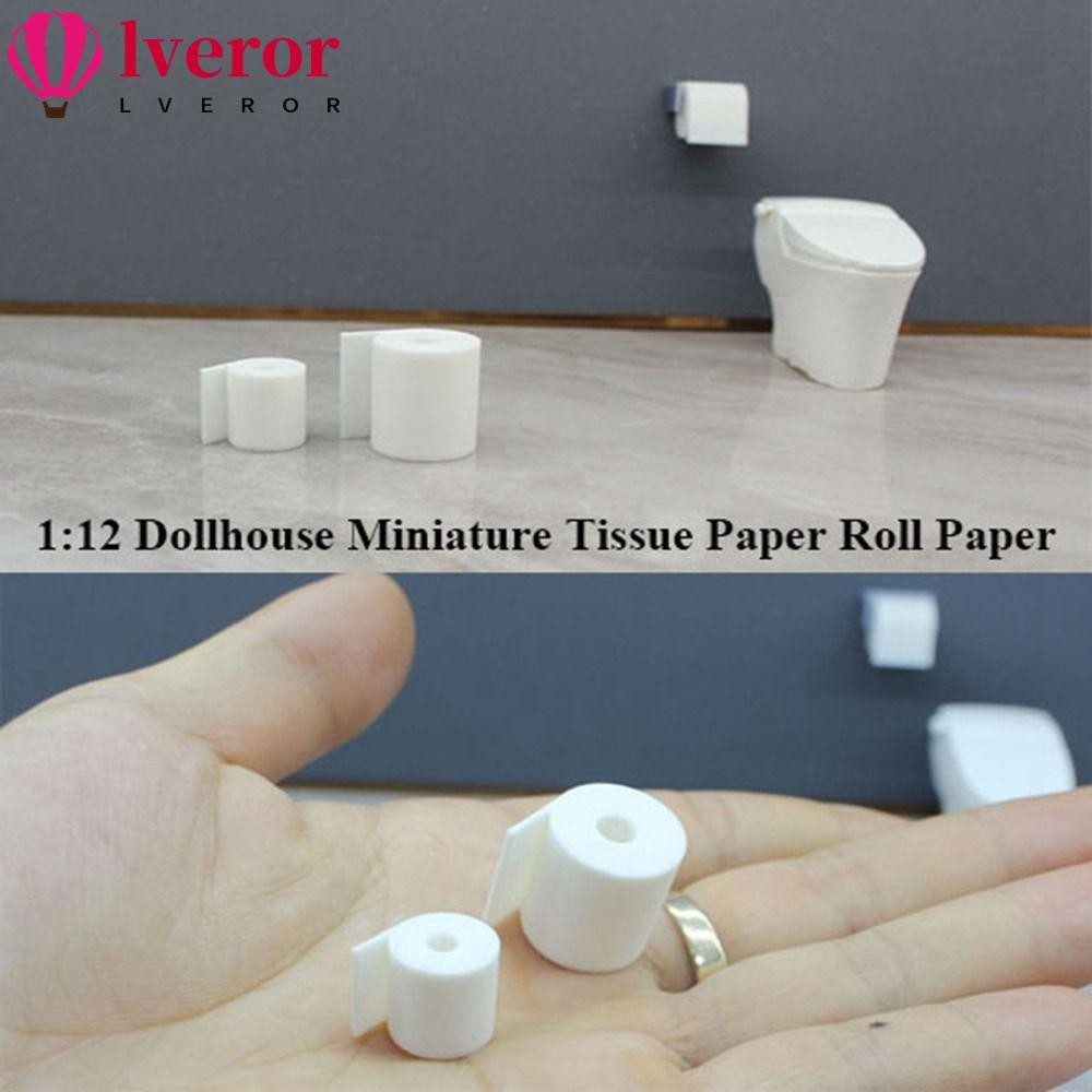 Lveror Dollhouse Miniature กระดาษพร้อมขาตั้งรุ่น 1:12 กระดาษทิชชู่ ...