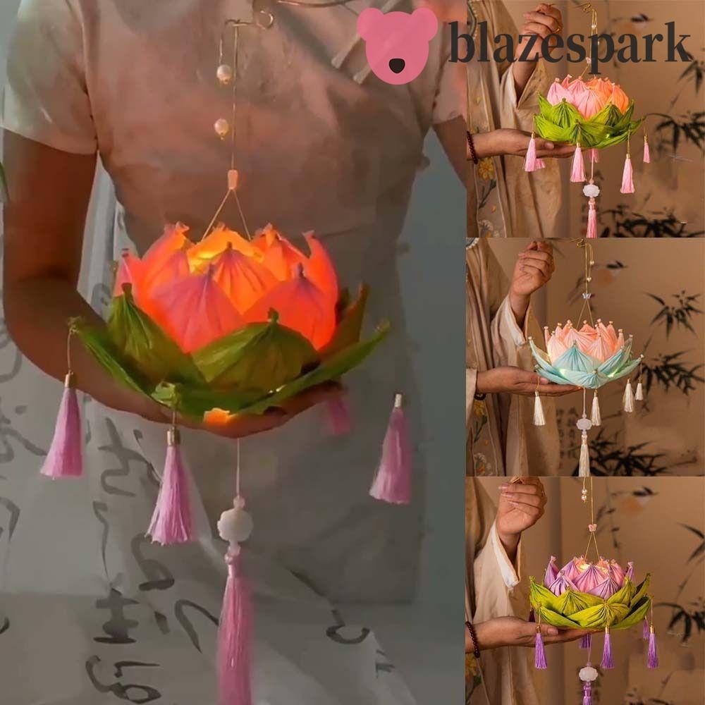 Blazespark โคมไฟดอกบัว, DIY วัสดุกระเป๋าสไตล์จีนโคมไฟดอกบัว Twist Stick, Creative Handmade มือ ...