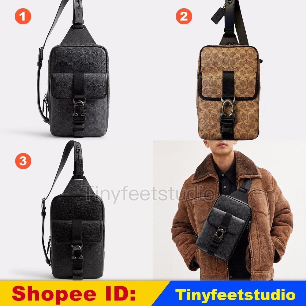 Beck Pack In Signature Canvas CM378 CM380 ผู้ชาย กระเป๋าสะพายข้าง Coac ...