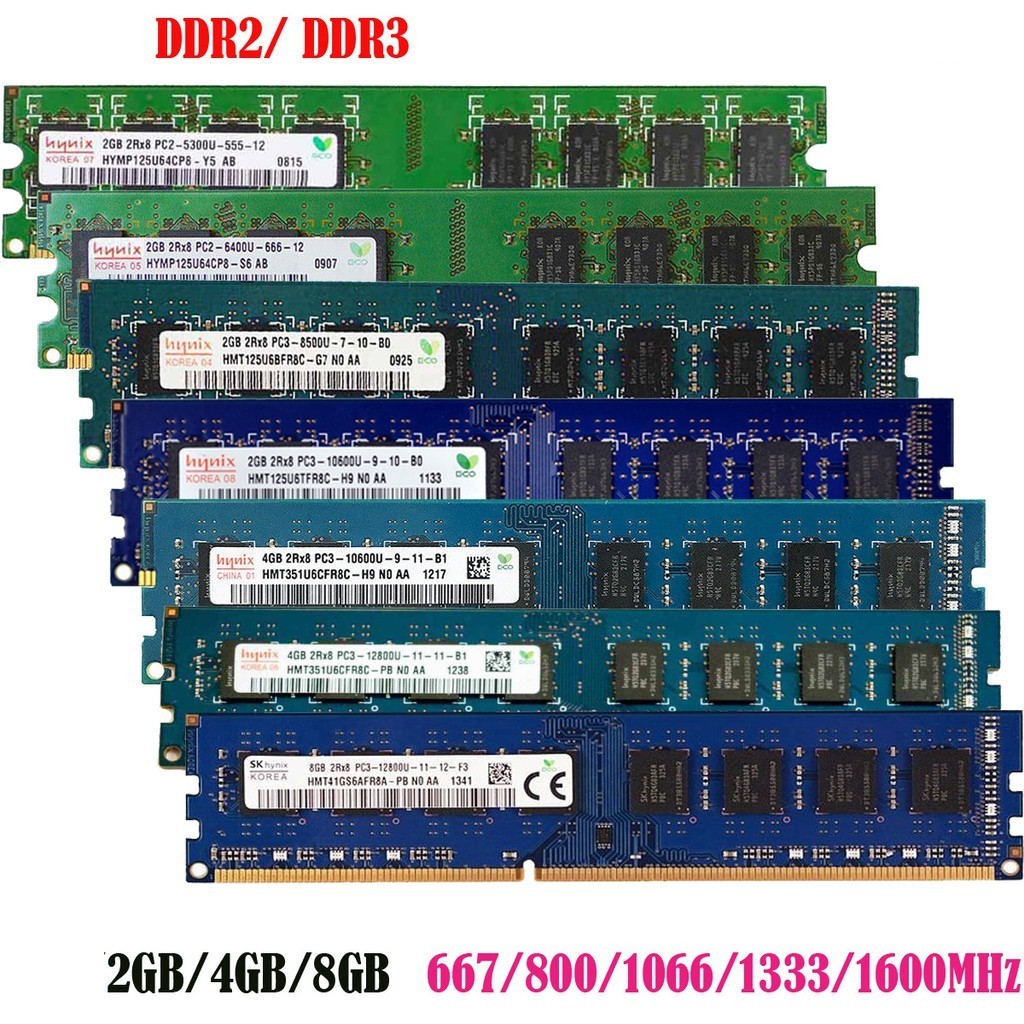For Hynix SK hynix 2GB/4GB/ PC2 PC3/PC3L 5300u 6400u 8500u 10600u 12800u DDR2 DDR3 667MHz/800MHz ...
