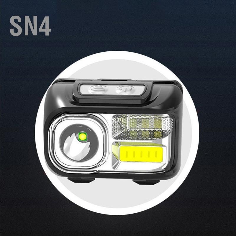 SN4 ไฟหน้า LED แสงที่แข็งแกร่งระยะยาวแบบพกพาชาร์จ USB อุปนัยสำหรับการตกปลาวิ่งกลางคืนกลางแจ้ง ...