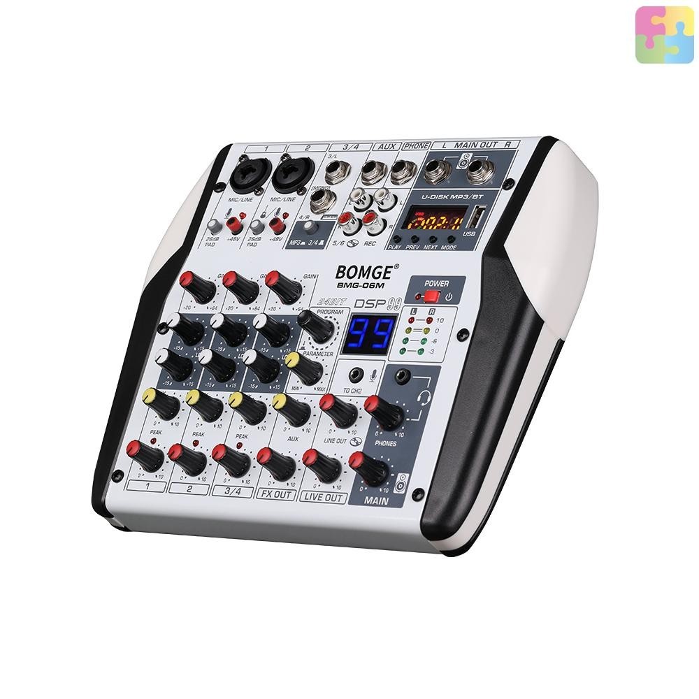 [nice ] Bomge 6 Channel DJ Audio Sound Mixer Professional Soundboard สเตอริโอบันทึก MP3 USB BT ...