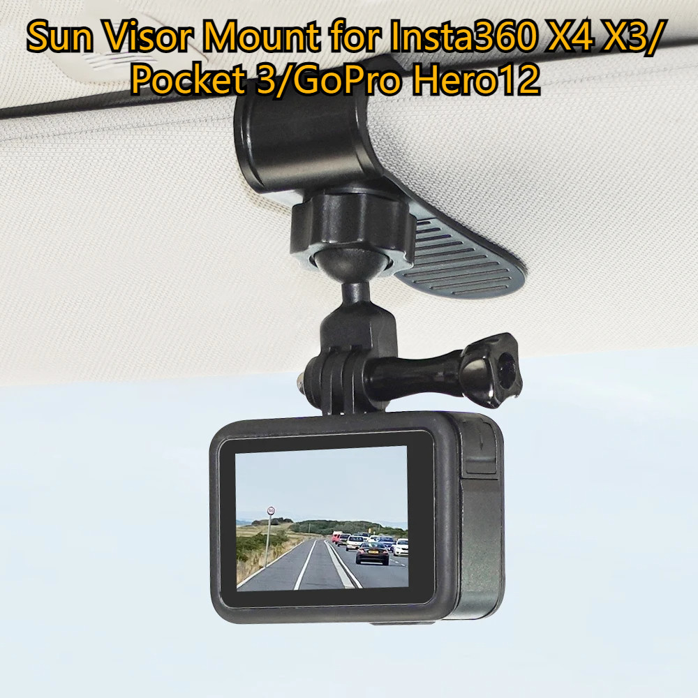 รถ Sun Visor Mount สําหรับ Insta360 X5 X4/Pocket 3/GoPro Hero 13 12 ...