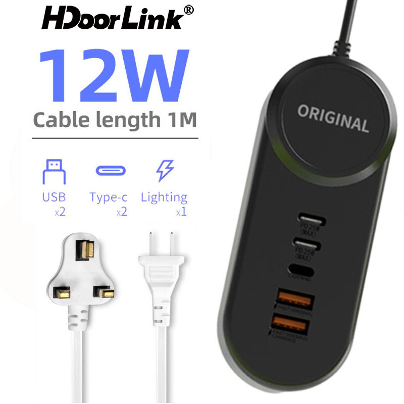 Hdoorlink 5 พอร์ต USB Extension Charger 12W มัลติฟังก์ชั่น USB ...