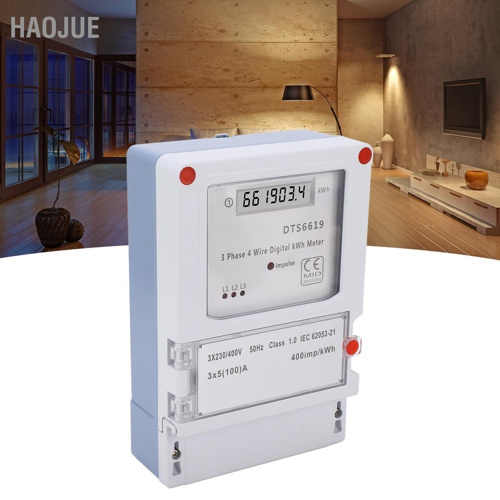 HaoJue 3 Phase LCD KWh Meter Digital Watt Hour Wall Mounting Home ...