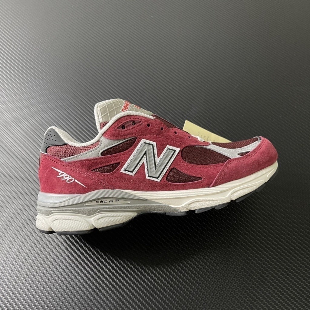 New Balance 990 V3 Teddy made red nb990 ไวน์แดง (ของแท้ 100%) m990tf3 ...
