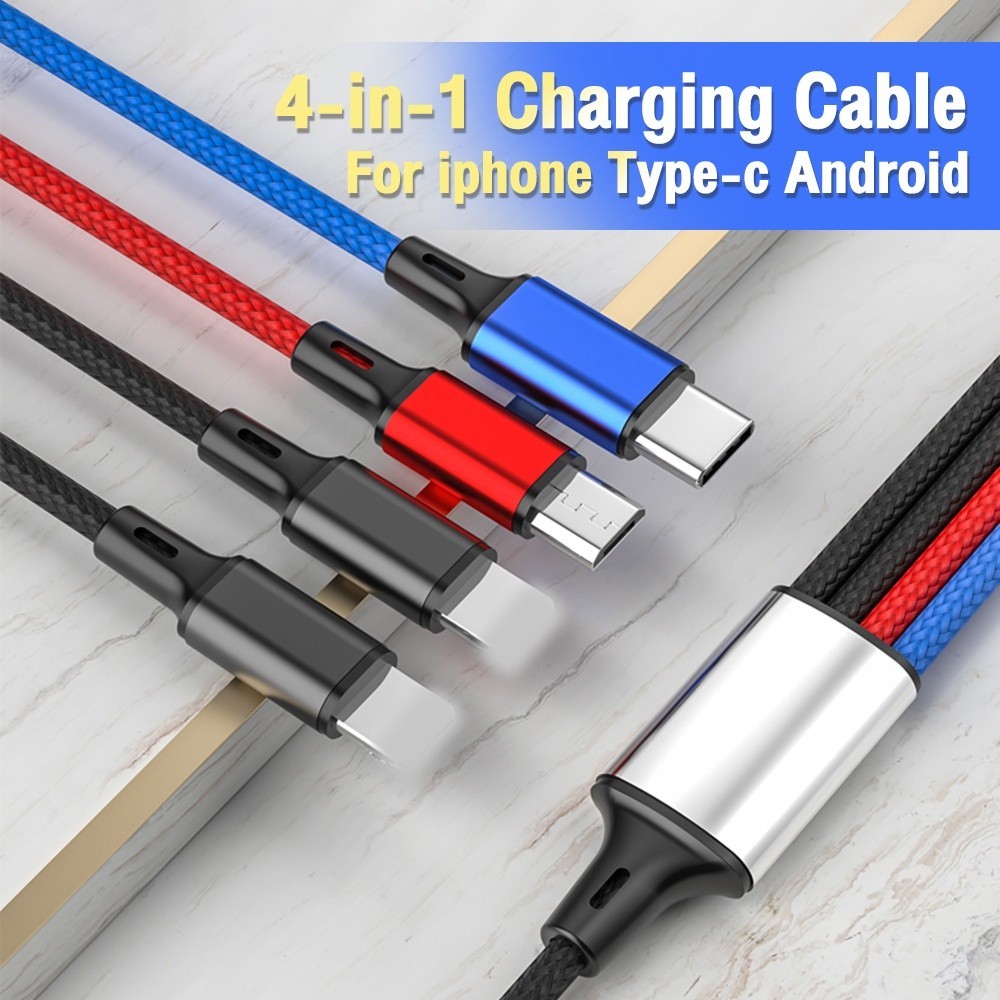 4in1 Universal สายชาร์จ Multi USB Cable Fast Charger Type C Lead ...