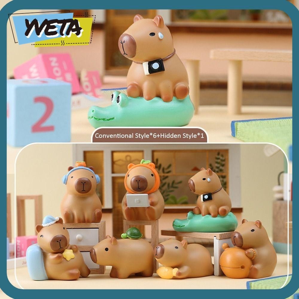 Yveta Capybara เครื่องประดับ, Capybara สัตว์กล่อง, Kawaii รุ่น Multicolor Action Figures ...