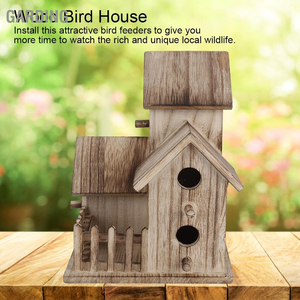 Garding บ้านนกไม้ขนาดเล็กสวนกลางแจ้งรังนกกล่องBird Houseสัตว์เลี้ยง ...