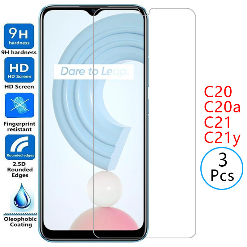 กระจกนิรภัยป้องกันสําหรับ realme c20 c20a c21 c21y ป้องกันหน้าจอบน ...