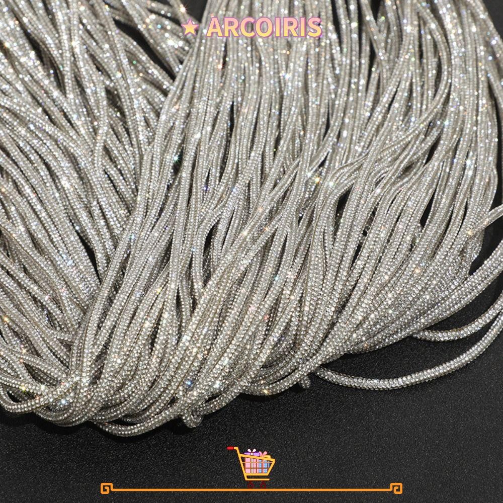 Arcoiris 2 หลา Rhinestones สายไฟกลม, ตัดเชือกเงา, Universal Crystal ...