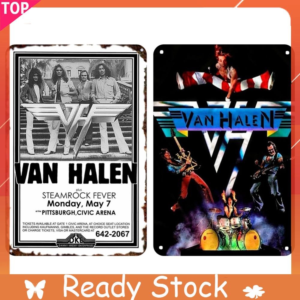 Vintage Metal Plate Van Halen ภาพวาดเหล็กสี่เหลี่ยม Wall Art Home Bar ...