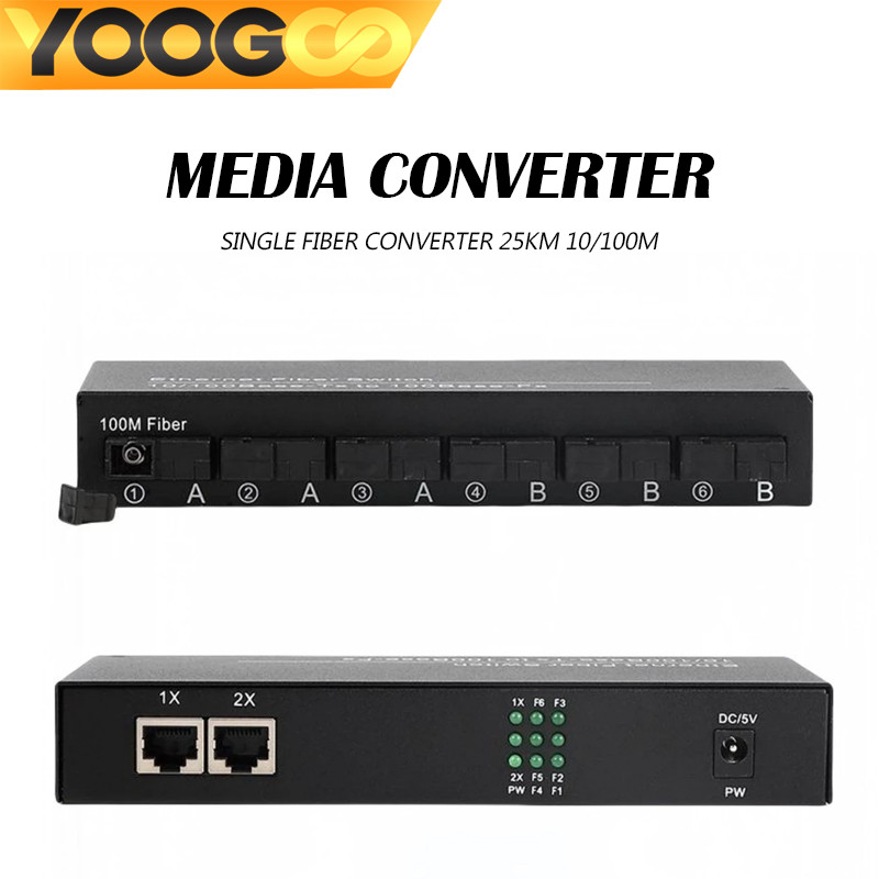 YOOGOO มีเดีย คอนเวอร์เตอร์ Media Converter 25KM 10/100M Single Fiber ...
