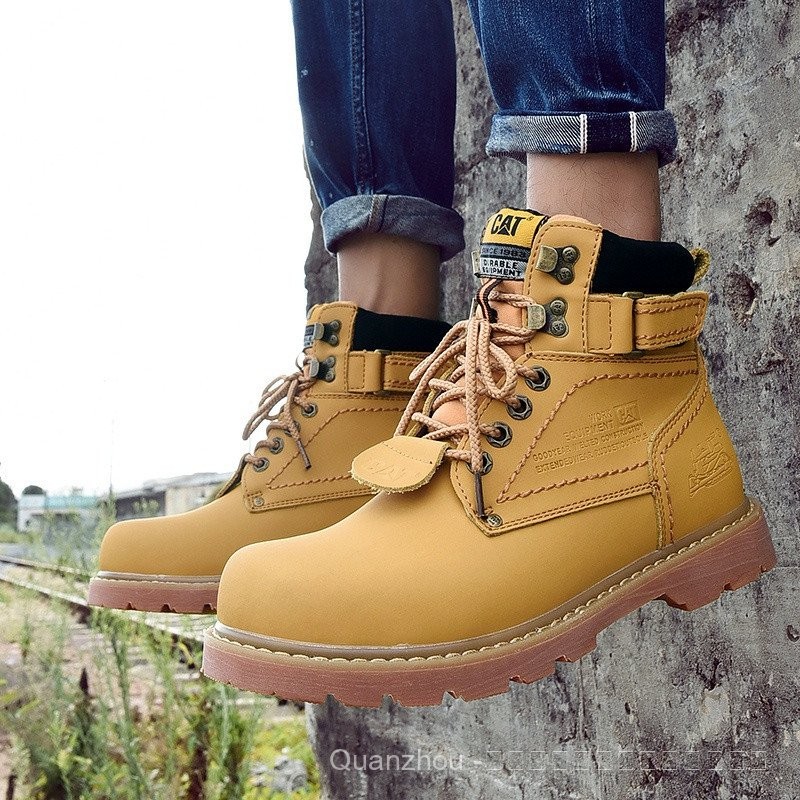 รองเท้าบู๊ตหนังมาร์ติน CAT 10068 สำหรับผู้ชาย NEFU | Shopee Thailand