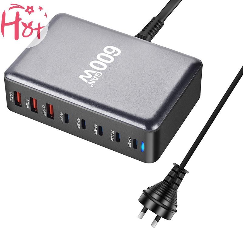 Ge 600W GAN Gallium Nitride USB TypeC Multi-port Desktop Travel Charger ...
