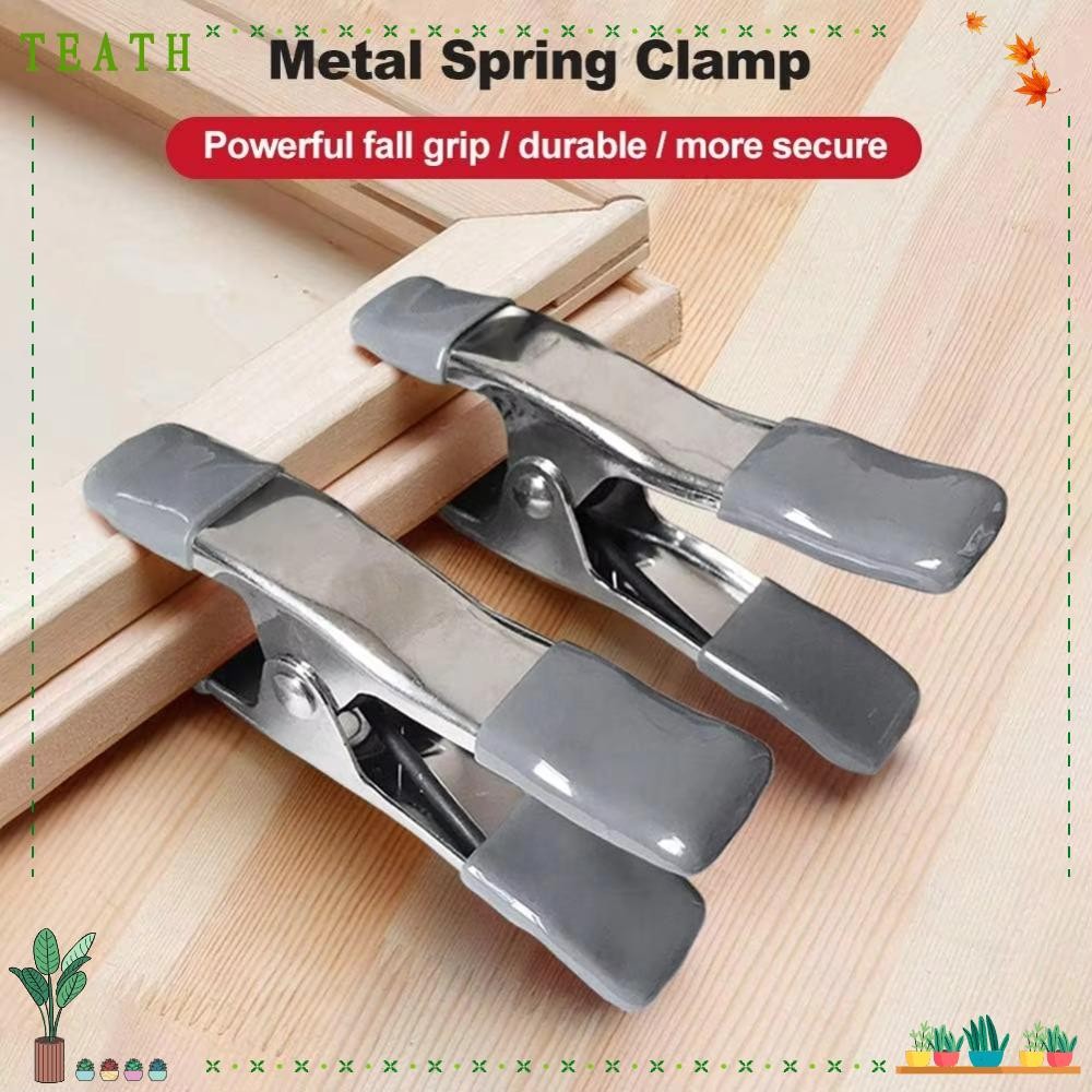 Teath แคลมป์สปริงงานไม้ 2 ชิ้น, ด้ามยาง A-Shaped Spring Clamp, โลหะ ...