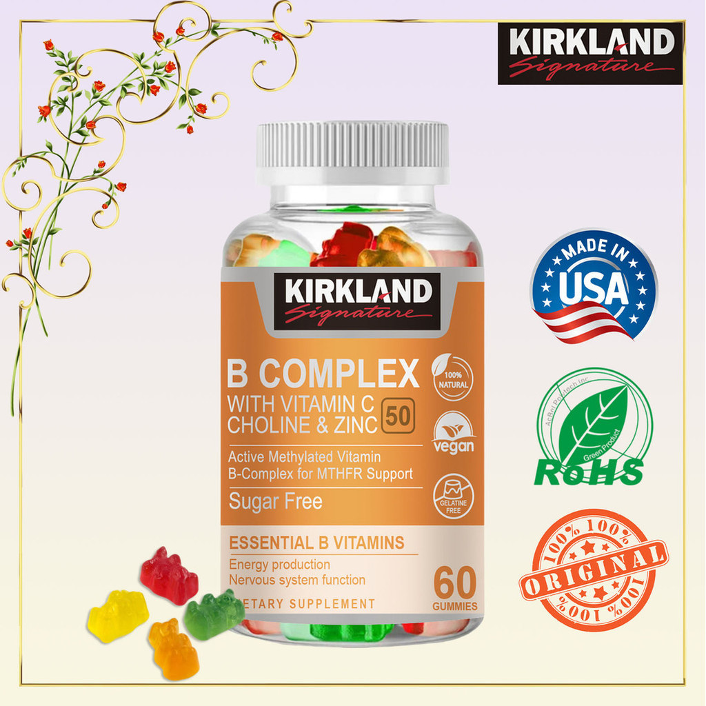 KIRKLAND B Complex 60 Gummies เสริมสร้างระบบภูมิคุ้มกันและเพิ่มพลังงาน ...